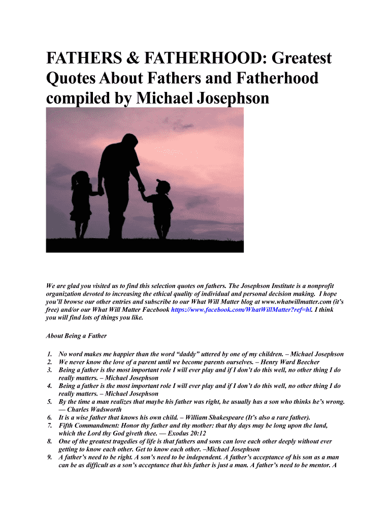 Fillable Online FATHERS & FATHERHOOD: Greatest Fax Email Print - pdfFiller