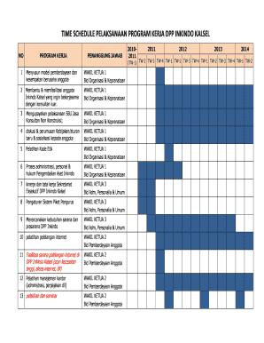 Fillable Online TIME SCHEDULE PELAKSANAAN PROGRAM KERJA DPP INKINDO ...