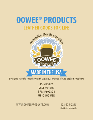 Fillable Online OOWEE PRODUCTS Fax Email Print - pdfFiller