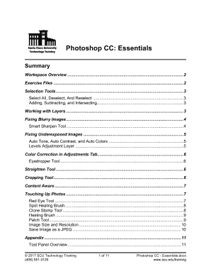Fillable Online Photoshop CC: Essentials Fax Email Print - pdfFiller