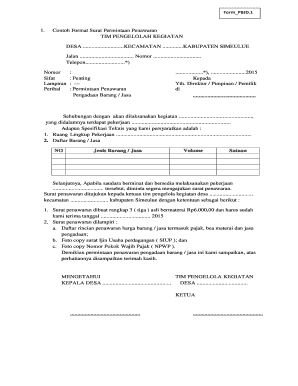 Contoh Surat Permintaan Penawaran - Fill Online, Printable, Fillable ...