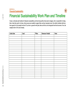 Fillable Online Financial Sustainability Work Plan and Timeline Fax ...