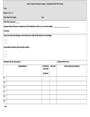 Fillable Online Table 1: General Assistance Program Fax Email Print ...