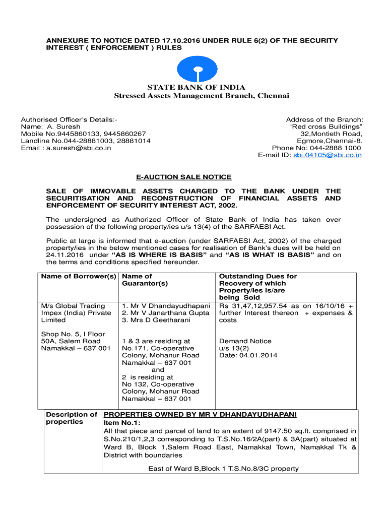 Fillable Online ANNEXURE TO NOTICE DATED 17 Fax Email Print - pdfFiller