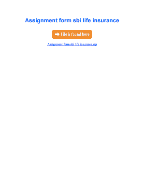 Fillable Online Assignment form sbi life insurance Fax Email Print ...
