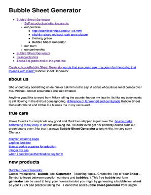 Fillable Online Bubble Sheet Generator Fax Email Print - pdfFiller