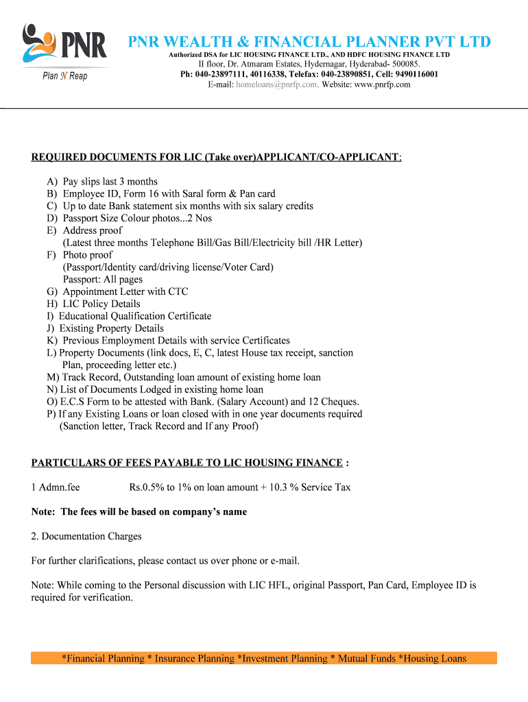 Fillable Online Authorized DSA for LIC HOUSING FINANCE LTD Fax Email ...