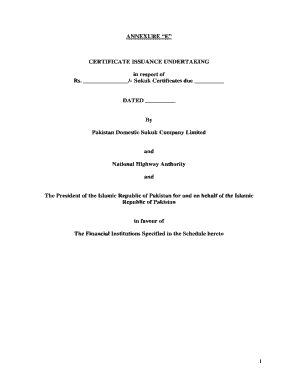 Fillable Online CERTIFICATE ISSUANCE UNDERTAKING Fax Email Print ...