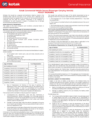 Fillable Online Kotak Commercial Vehicle Secure (Passenger Carrying ...