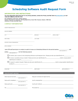Fillable Online Scheduling Software Audit Request Form Fax Email Print ...