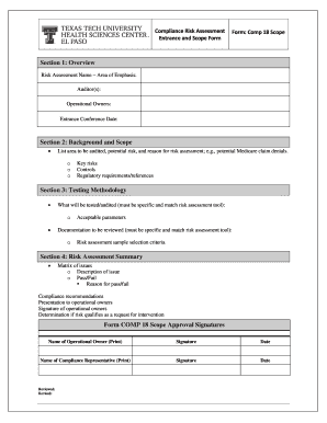 Fillable Online Entrance and Scope Form Fax Email Print - pdfFiller