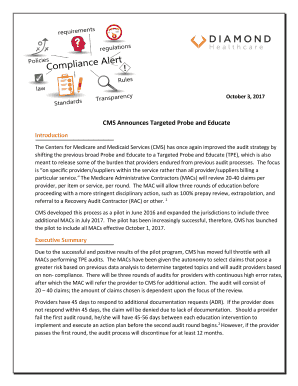 Fillable Online CMS Announces Targeted Probe and Educate Fax Email ...