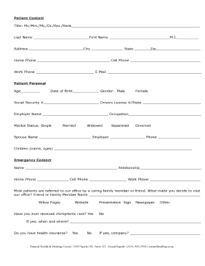 Fillable Online Patient Personal Fax Email Print - pdfFiller