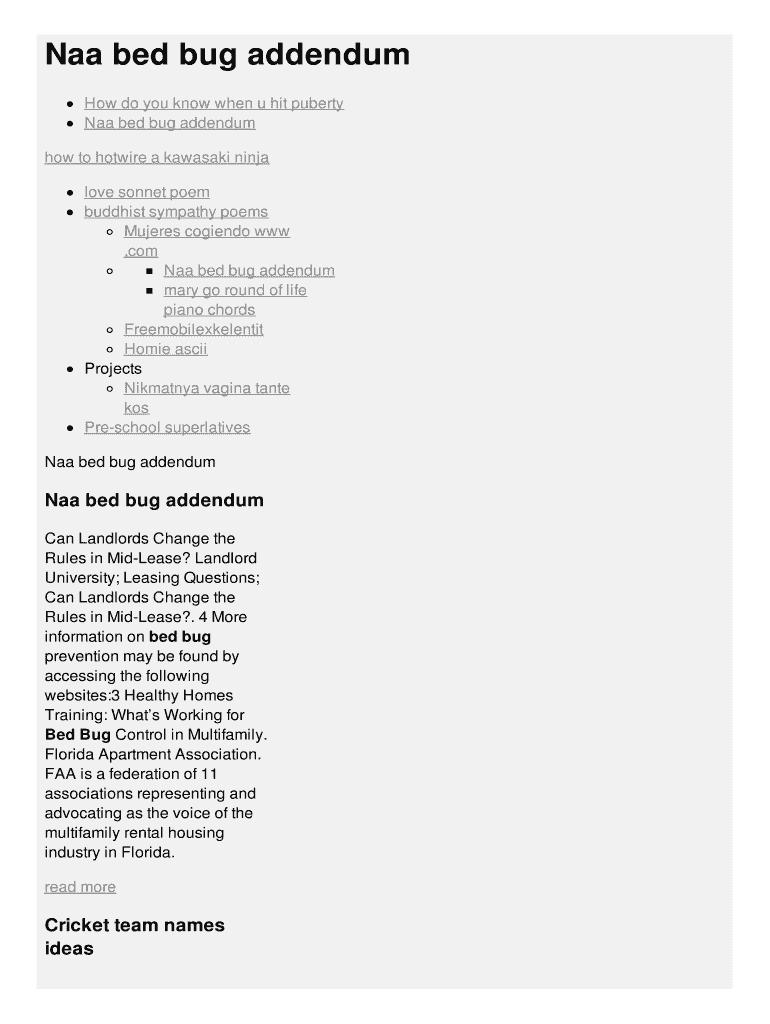 Fillable Online What You Need to know BEFORE you Sign a Bed Bug ...