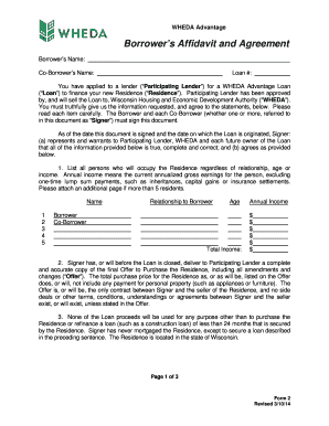 Fillable Online Borrowers Affidavit and Agreement Fax Email Print ...