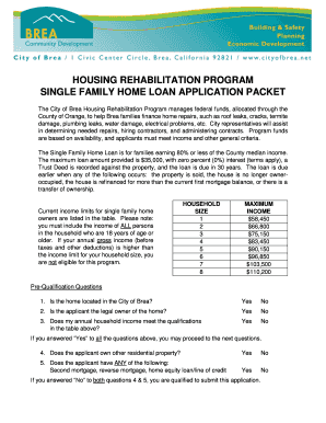Fillable Online SINGLE FAMILY HOME LOAN APPLICATION PACKET Fax Email ...