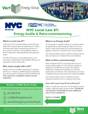 Fillable Online NYC Local Law 87: Energy Auditor Comparison Form Fax ...