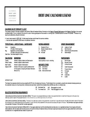 Fillable Online DEBT LINE CALENDAR LEGEND Fax Email Print - pdfFiller