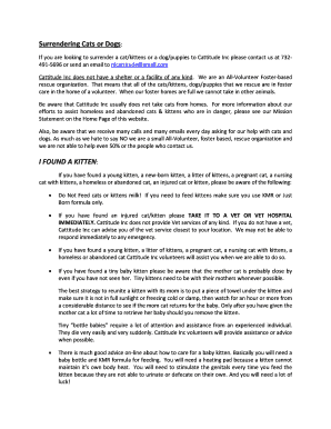 Fillable Online CAT OWNER SURRENDER FORM Fax Email Print - pdfFiller