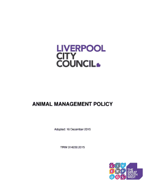 Fillable Online ANIMAL MANAGEMENT POLICY Fax Email Print - pdfFiller
