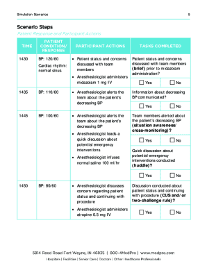Fillable Online SAMPLE SCENARIOS Fax Email Print - pdfFiller