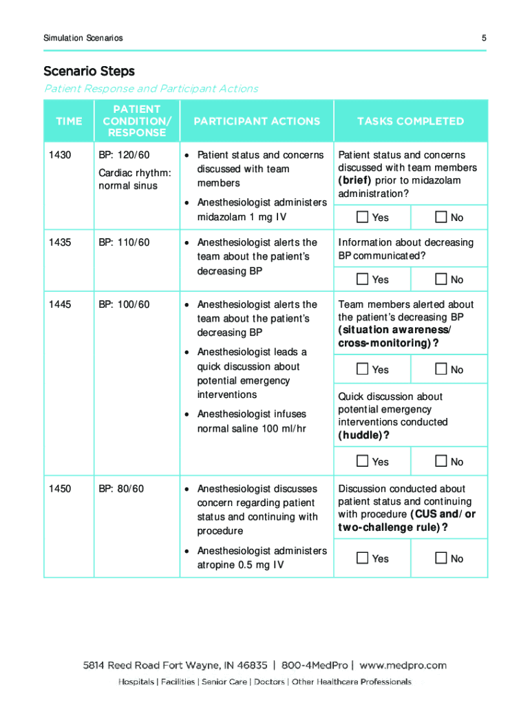 Fillable Online SAMPLE SCENARIOS Fax Email Print - pdfFiller