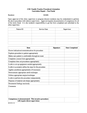 Fillable Online Laceration Repair Non Facial Fax Email Print - pdfFiller