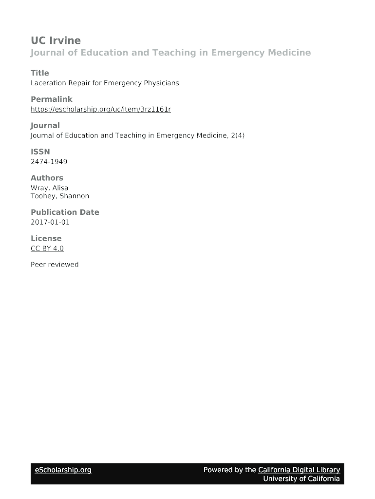 Fillable Online Laceration Repair for Emergency Physicians Fax Email ...