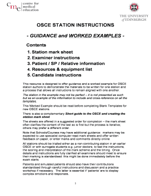 Fillable Online OSCE STATION INSTRUCTIONS Fax Email Print - pdfFiller