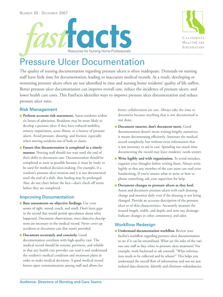 Fillable Online Pressure Ulcer Documentation Fax Email Print - pdfFiller