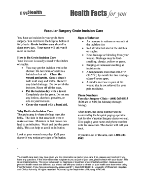 Fillable Online Vascular Surgery Groin Incision Care Fax Email Print ...