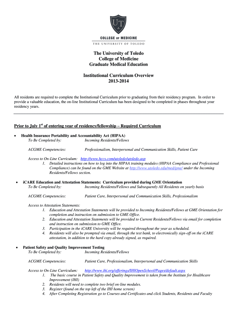 Fillable Online Institutional Curriculum Overview Fax Email Print - pdfFiller
