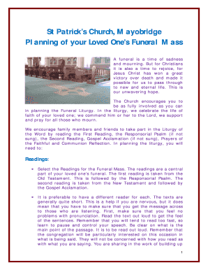 Fillable Online St Patricks Church, Mayobridge Fax Email Print - pdfFiller