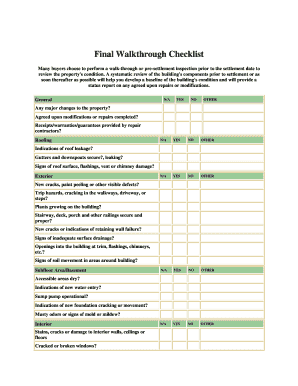 Fillable Online Final Walkthrough Checklist Fax Email Print - pdfFiller