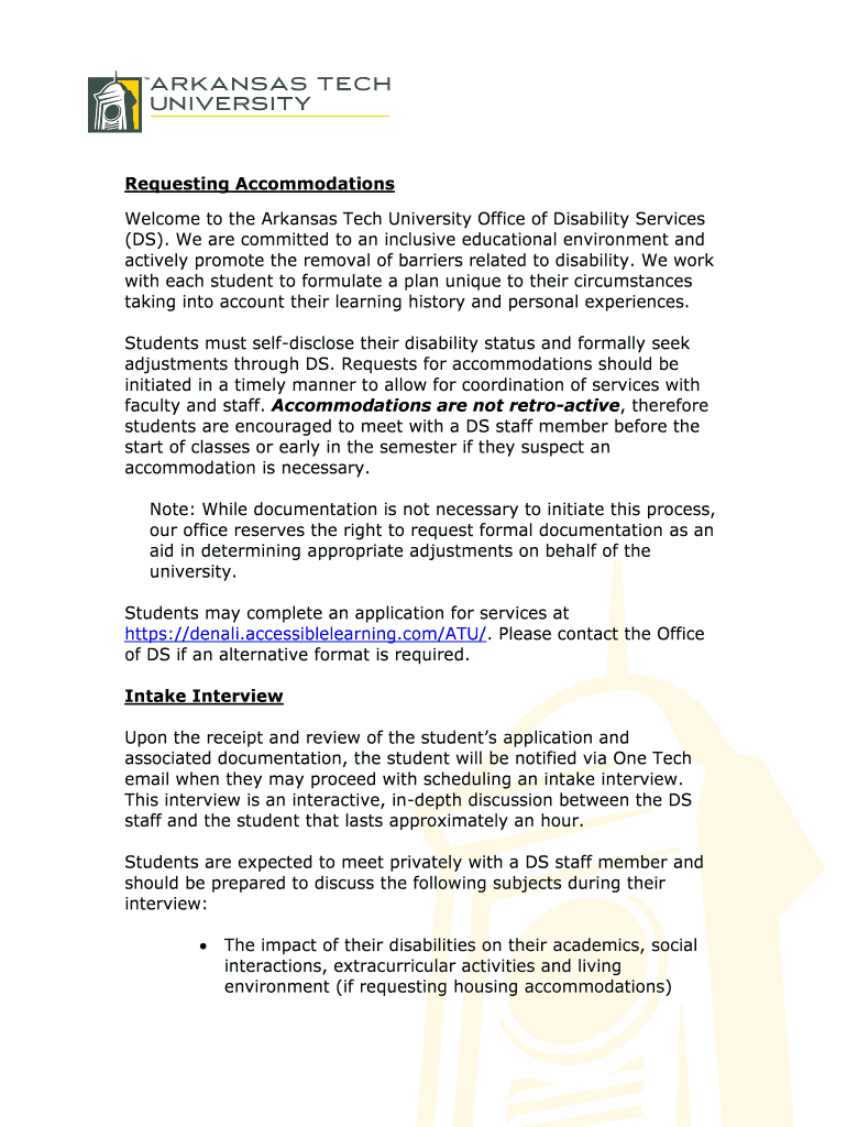 Fillable Online Requesting Accommodations Fax Email Print - pdfFiller