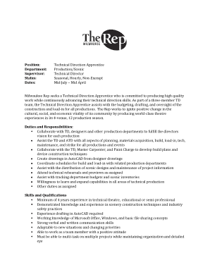 Fillable Online Technical Direction Apprentice Fax Email Print - pdfFiller