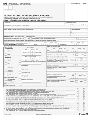 Fillable Online T3 TRUST INCOME TAX AND INFORMATION RETURN Fax Email ...