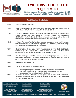 Fillable Online Rent Adjustment Commission Regulations Section 610 Fax Email Print - pdfFiller