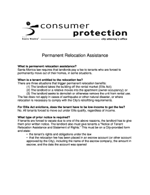 Fillable Online What is permanent relocation assistance Fax Email Print ...