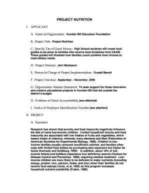 Fillable Online PROJECT NUTRITION Fax Email Print - pdfFiller