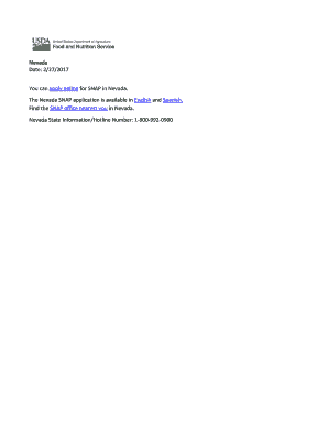 Fillable Online You can apply online for SNAP in Nevada Fax Email Print ...