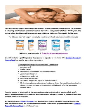 Fillable Online The Oklahoma WIC program is required to contract with a ...