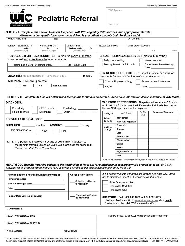 Fillable Online WIC ID #: Fax Email Print - pdfFiller