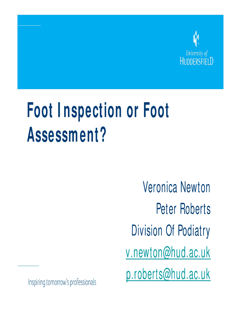 Fillable Online Foot Inspection or Foot Fax Email Print - pdfFiller