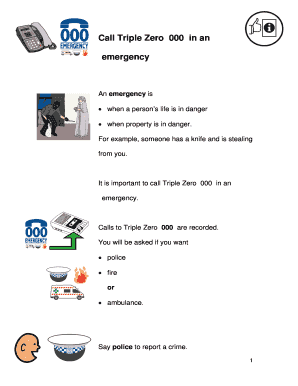 Fillable Online Call Triple Zero 000 in an Fax Email Print - pdfFiller