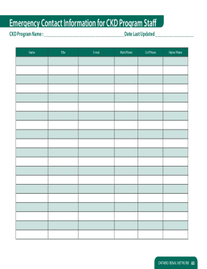 Fillable Online Emergency Contact Information List Fax Email Print ...