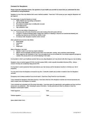 Fillable Online Consent for Nexplanon Fax Email Print - pdfFiller