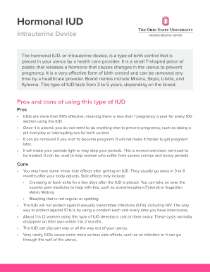Fillable Online Hormonal IUD Fax Email Print - pdfFiller