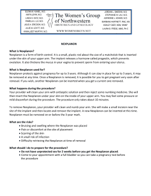 Fillable Online Nexplanon is a form of birth control Fax Email Print ...