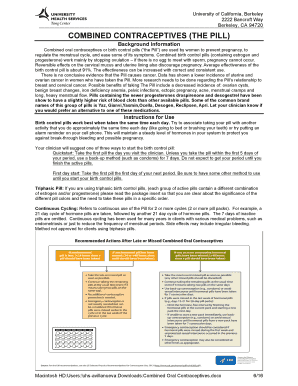 Fillable Online COMBINED CONTRACEPTIVES (THE PILL) Fax Email Print ...